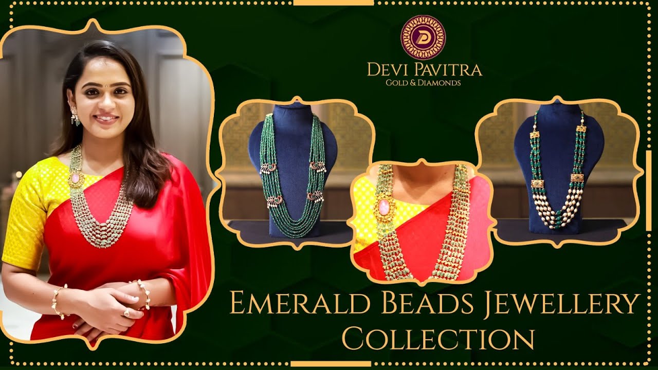 Emerald Beads Jewellery Collection II Long Haram || Devi Pavitra Gold ...