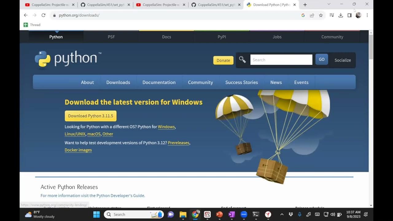 Set Python on CoppeliaSim (use default python that comes with Windows) - YouTube