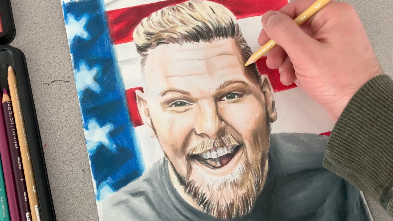 ASMR Drawing Pat McAfee Portrait | Full Compilation with Prismacolor ...