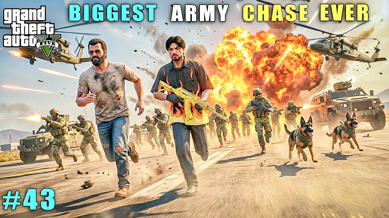 ESCAPING THE BIGGEST ARMY CHASE | Gta V Gameplay#43 - YouTube