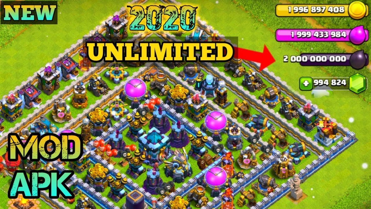 DOWNLOAD CLASH OF CLANS MOD APK 2020 | UPDET TH 13, UNLIMITED GEMS ...
