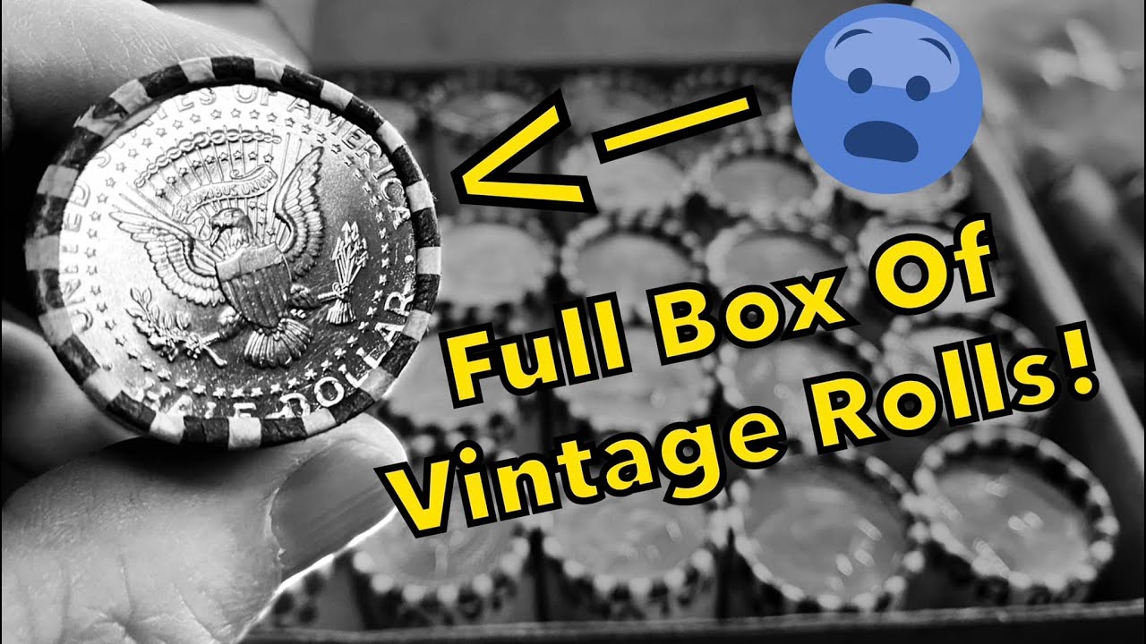 Full Box Of Vintage Bank Rolls! 30 years Old!!! - YouTube