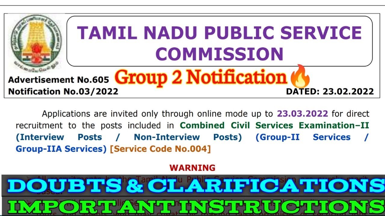 TNPSC Group 2 Notification 2022 Instructions📌How to apply for TNPSC ...
