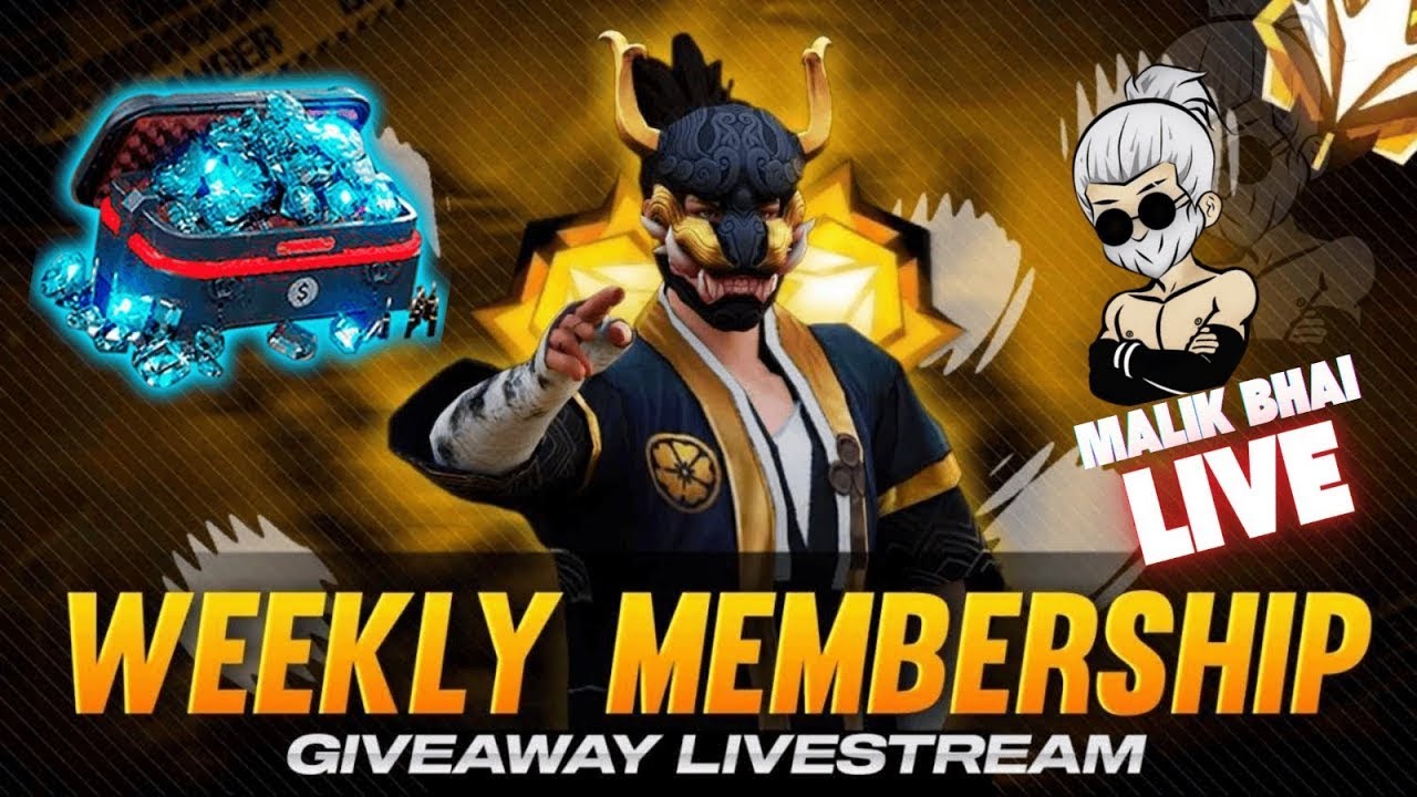 "FREE FIRE WEEKLY MEMBERSHIP GIVEAWAY Win Free Fire Weekly Membership ...