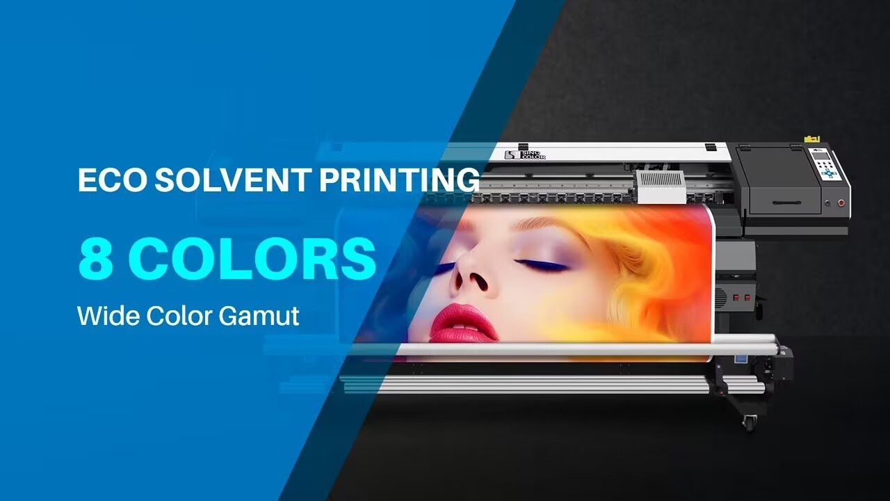 SinoColor 8 Colors Eco Solvent Printer SJ-740X - YouTube
