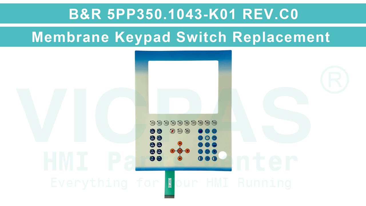 B&R Power Panel 300 Series 5PP350.1043-K01 REV.C0 Operator Panel Keypad ...