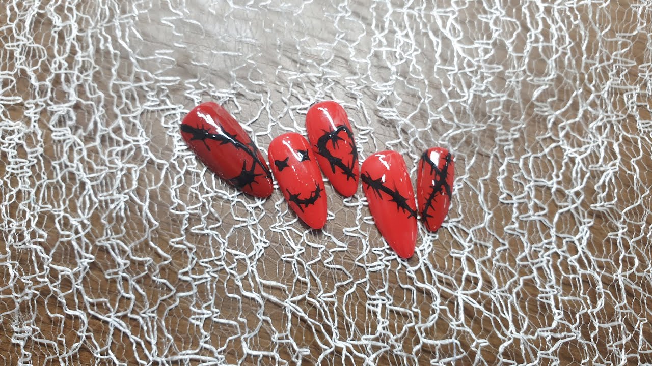 Fall In Nails - Doing Strange With Barbed Wire Nail Sample - YouTube