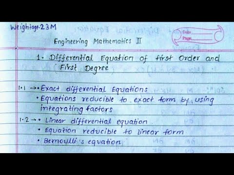 Differential Equation of First Order & First Degree | Engineering ...