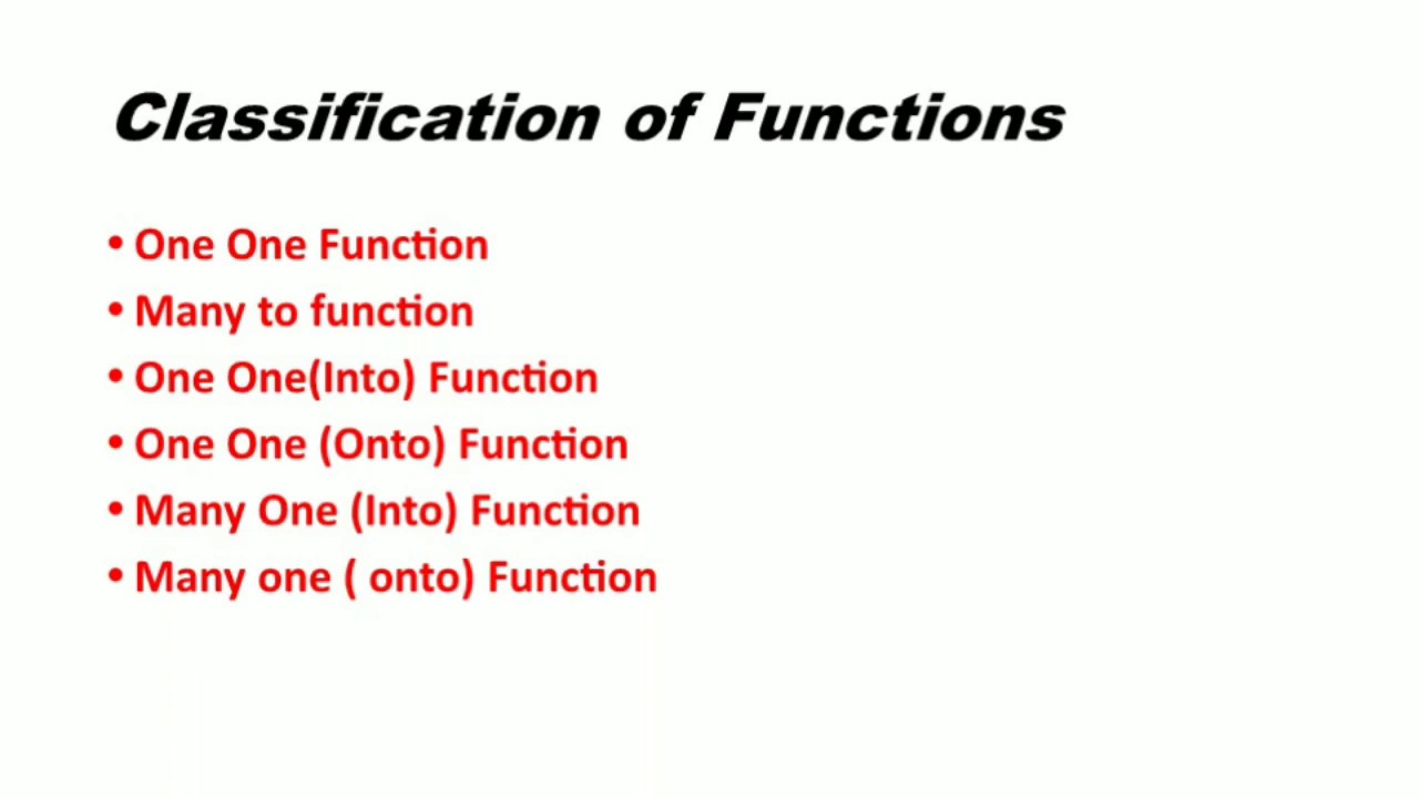 Classification of Functions (L4 Class 11 Maths) - YouTube