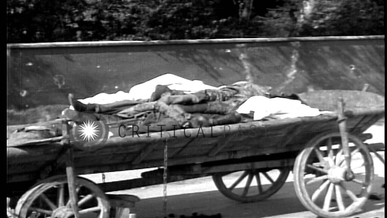 Piles of dead bodies drawn by horse carts for funeral ceremony at a ...