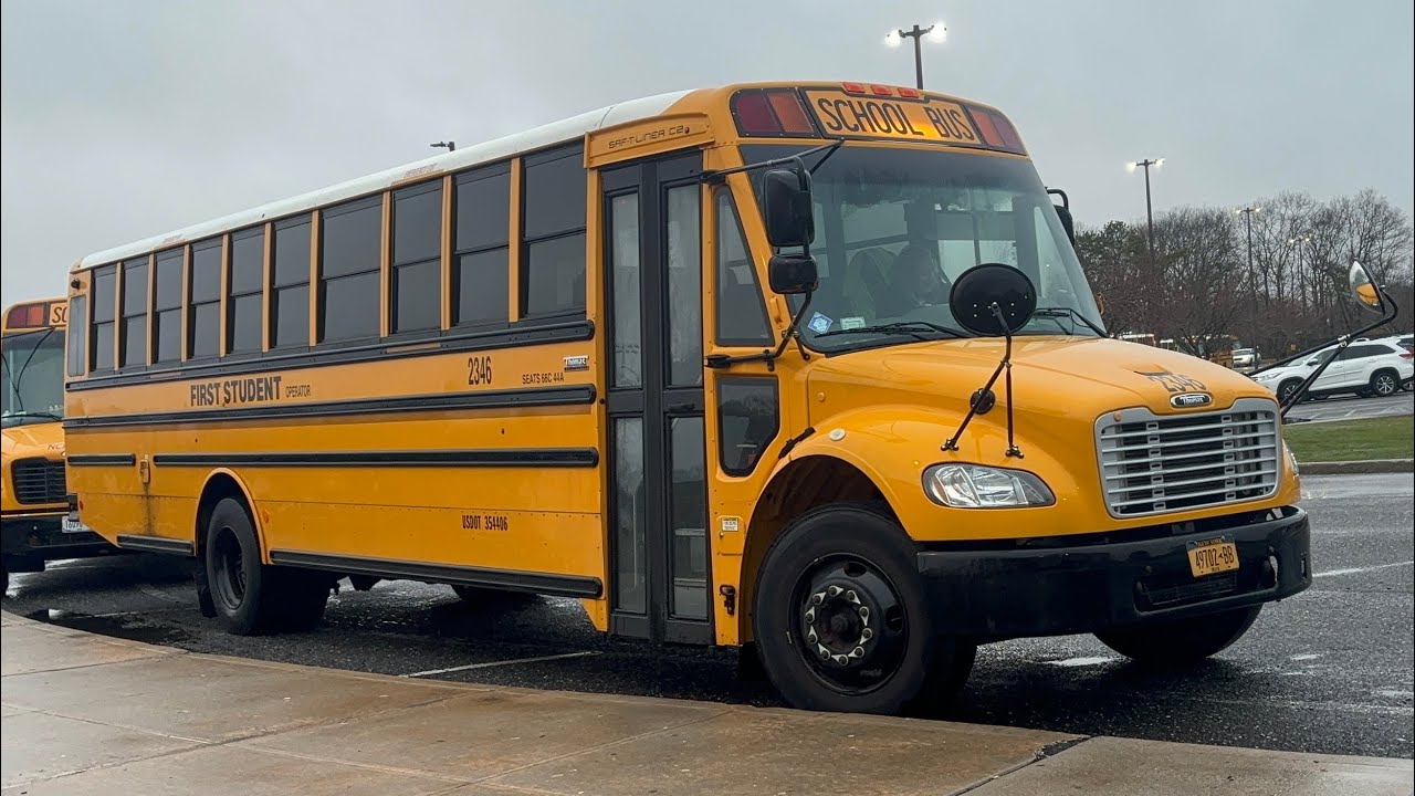 First Student 2019 Thomas C2 School Bus 2346 Startup and Leaving ...