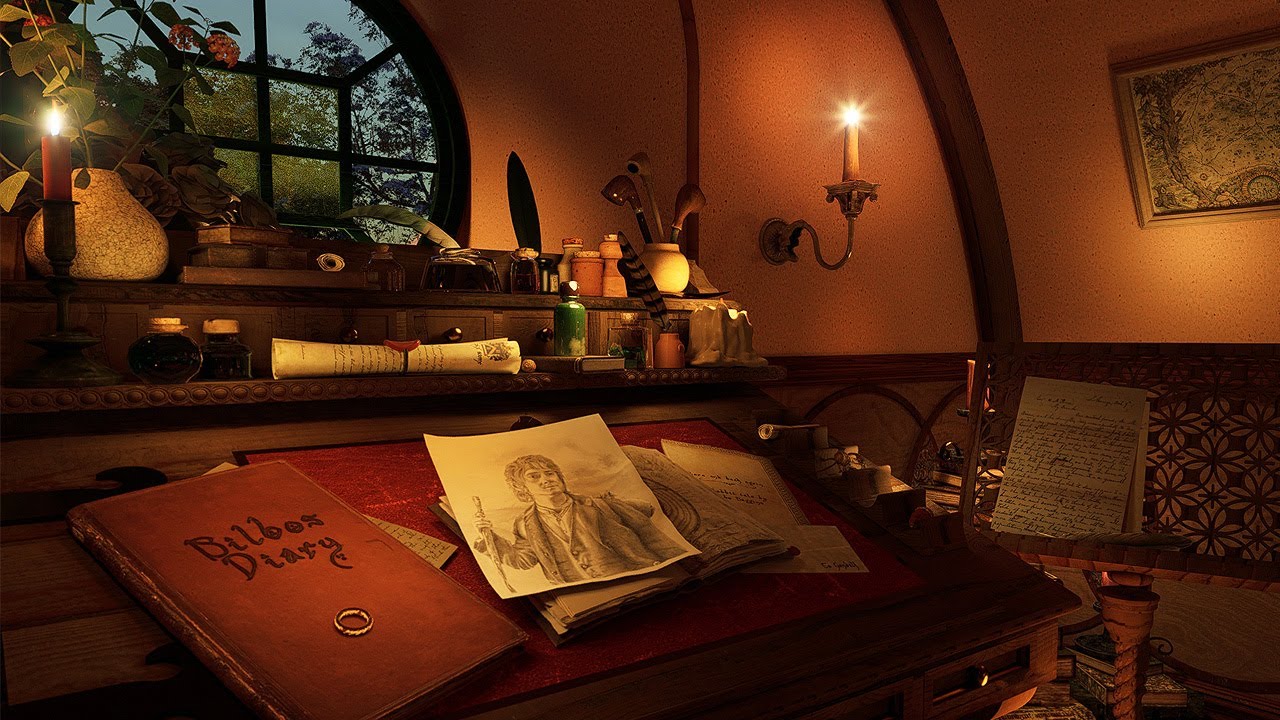 Hobbit Study ASMR 🖋 Trailer 3D Extended 4K 🕯 Bilbo Baggins' Writing ...