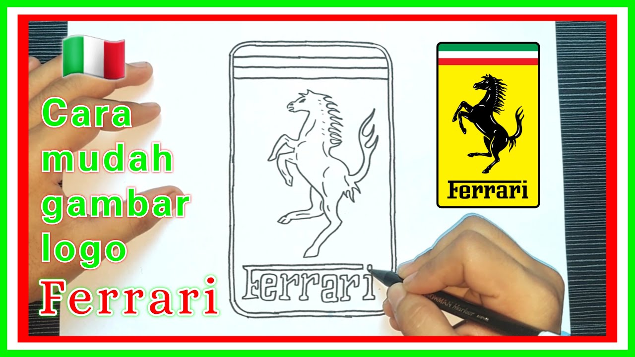 Cara mudah menggambar logo FERRARI yang sangat keren & sangar, Mobil ...