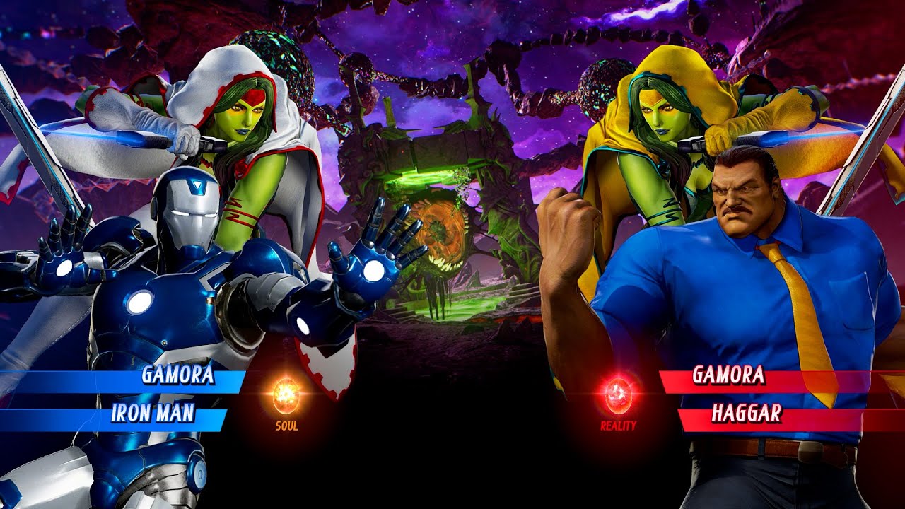 WHITE GAMORA & BLUE IRON MAN VS YELLOW GAMORA & BLUE HAGGAR - Marvel vs ...