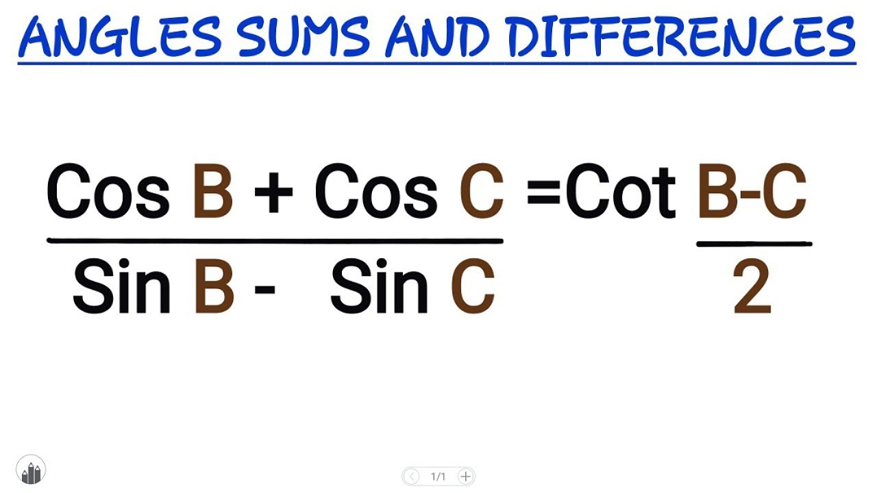 ANGLES SUMS AND DIFFERENCES - YouTube