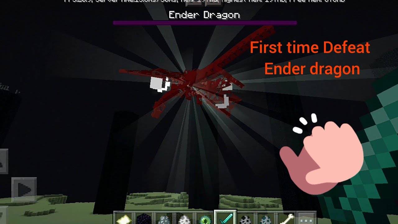 First time I defeat Ender dragon in Minecraft - YouTube