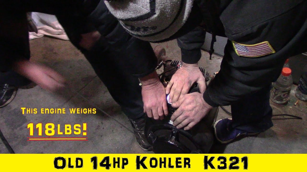 Old 14hp Kohler K321 engine. - YouTube