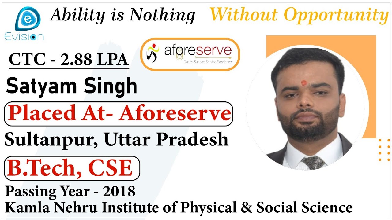 Congrats, Satyam | Selected in Aforeserve Ltd | 2.88 LPA |COMPUTERS ...