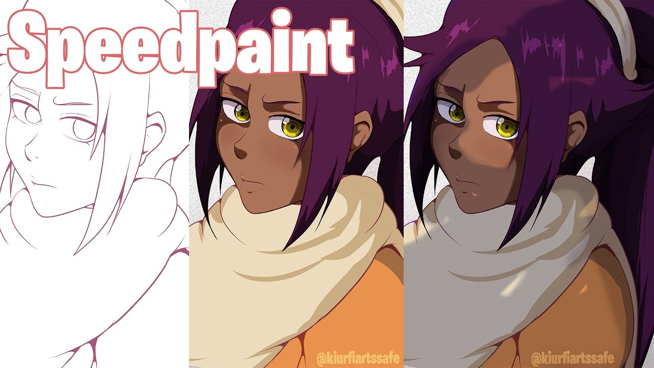 How to Draw Yoruichi Shihoin Bleach (Digital art timelapse) - YouTube