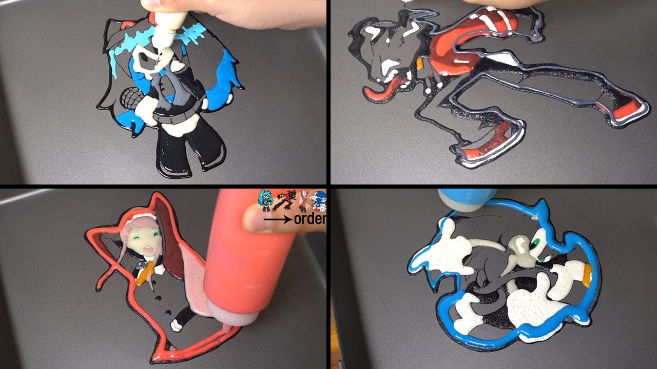 FNF and Zero Two Pancake art - Miku, Agoti, Zero Two, Sonic - YouTube