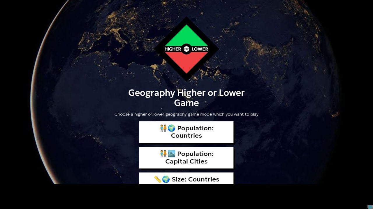 Higher Or Lower: Geography Skills! - YouTube