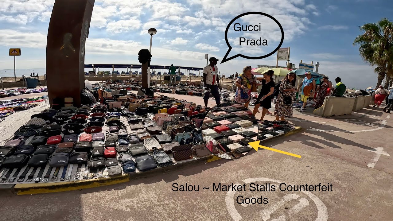 Salou Beachfront Fake Market Stalls - Back Streets & Souvenirs # ...