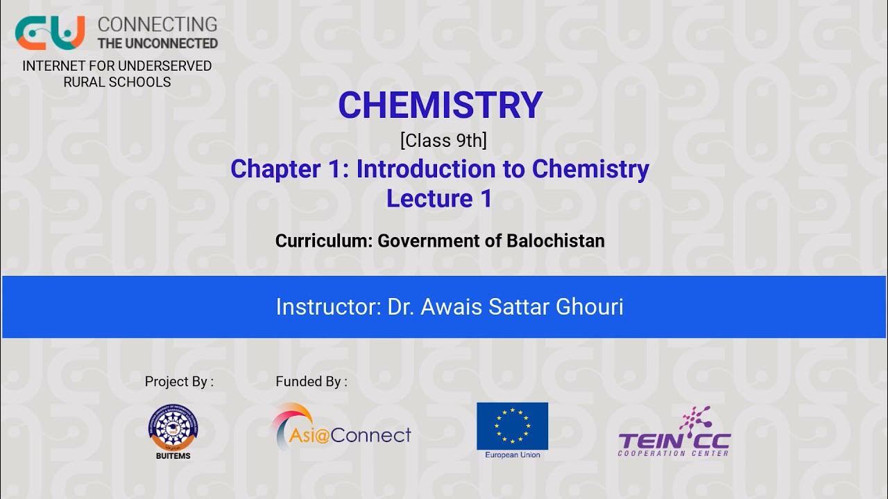 Chapter 1 (Lecture 1)- Introduction to Chemistry - YouTube
