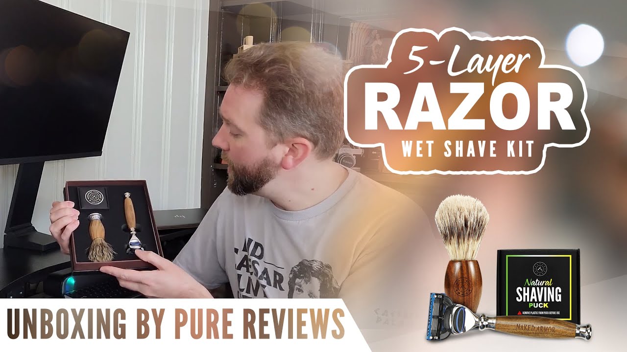 5 Layer Razor Wet Shave Kit Unboxing by PURE Reviews | GREAT WET SHAVE ...