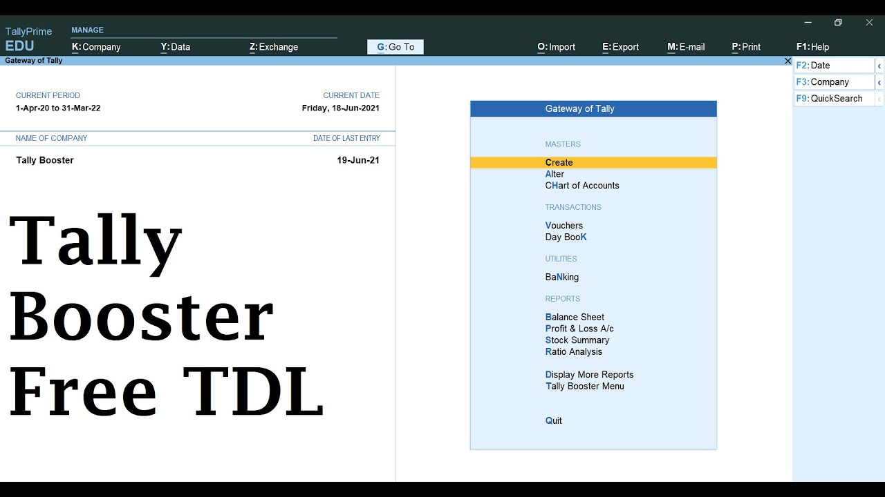 Tally Booster TDL - Gift from Frontier Softech - YouTube
