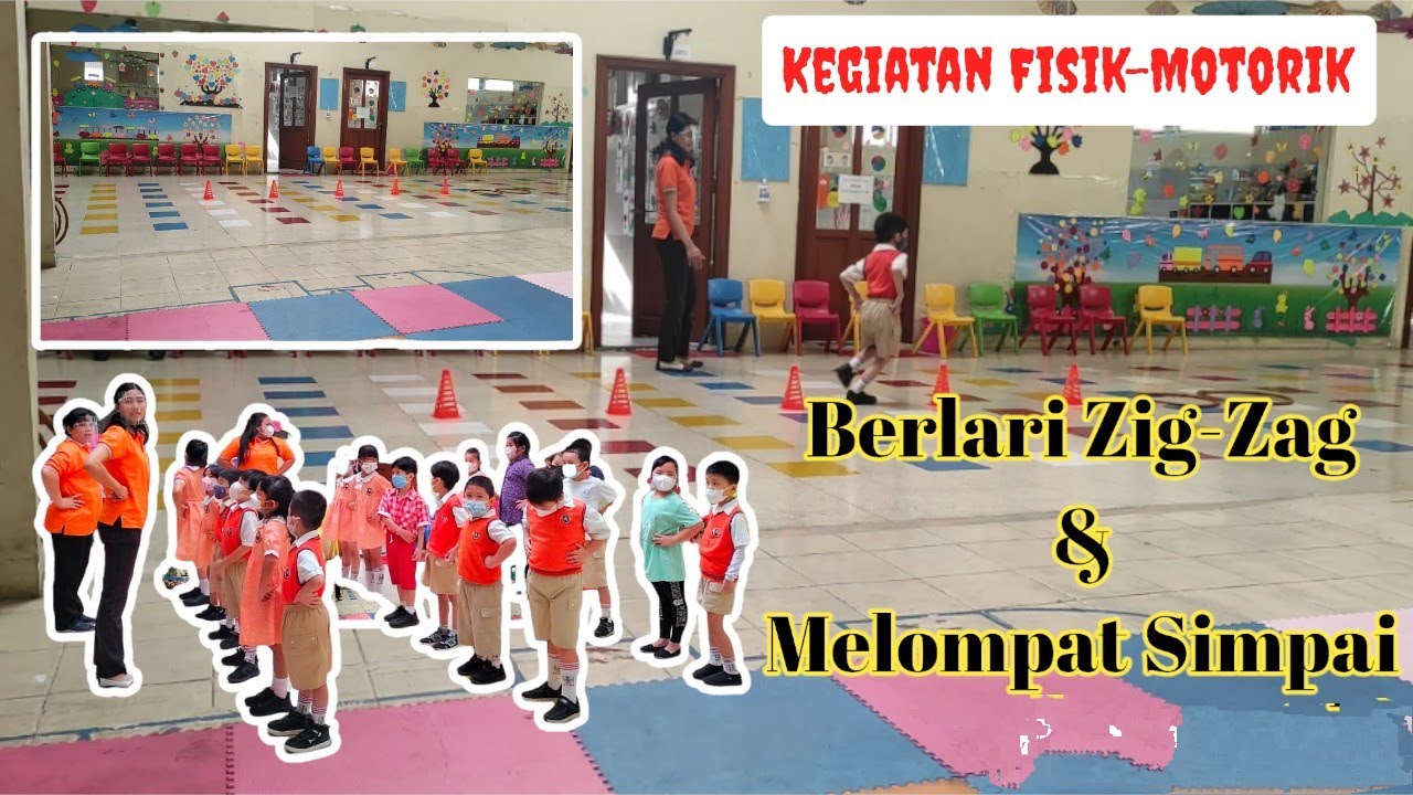 BERLARI ZIG-ZAG & MELOMPAT KE DALAM SIMPAI | KEGIATAN FIS-MOT ANAK TK ...