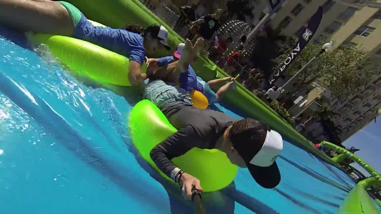 Slide the City West Palm Beach (1000ft Slip'N Slide) - YouTube