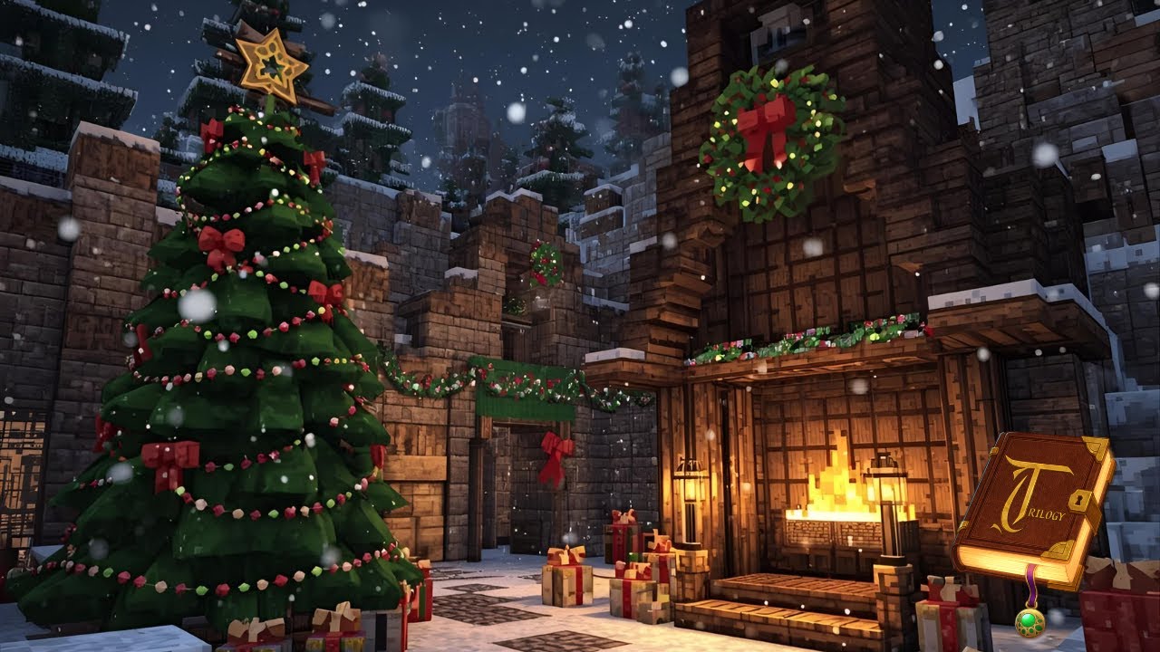 Cozy Minecraft christmas cabin build in TrilogyMc - YouTube