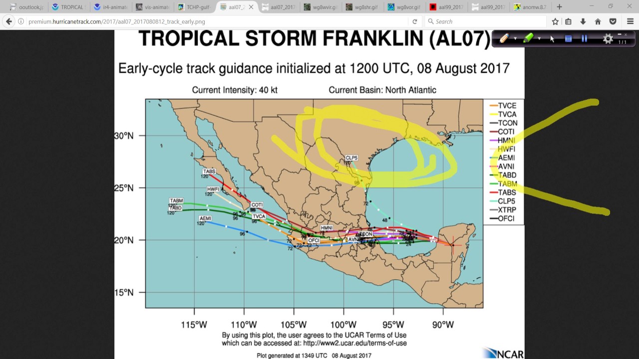 Aug 8 Hurricane Outook and Discussion: Tropical Storm Franklin and ...