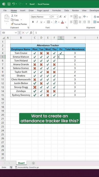 Create an Attendance Tracker in Excel (FAST & EASY!) - YouTube