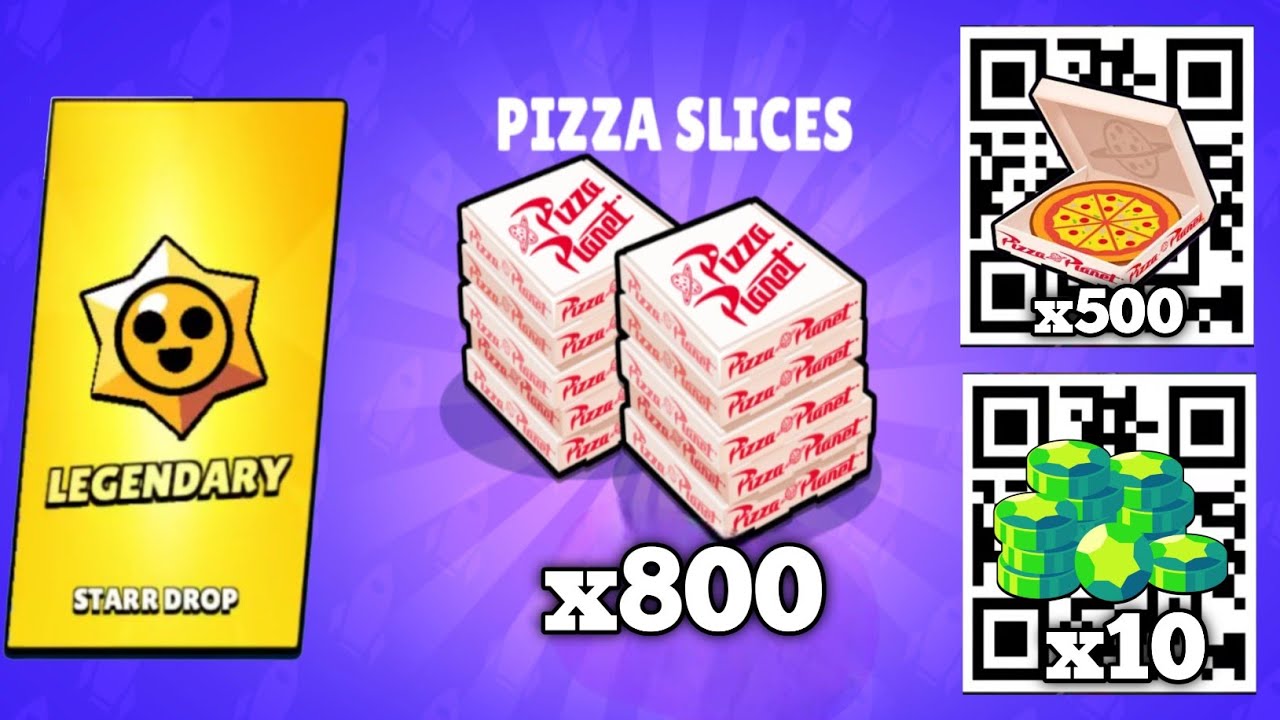 FREE GIFTS 🎁 x800 PIZZA SLICE AND NEW QR CODE | BRAWL STARS QR CODE ...