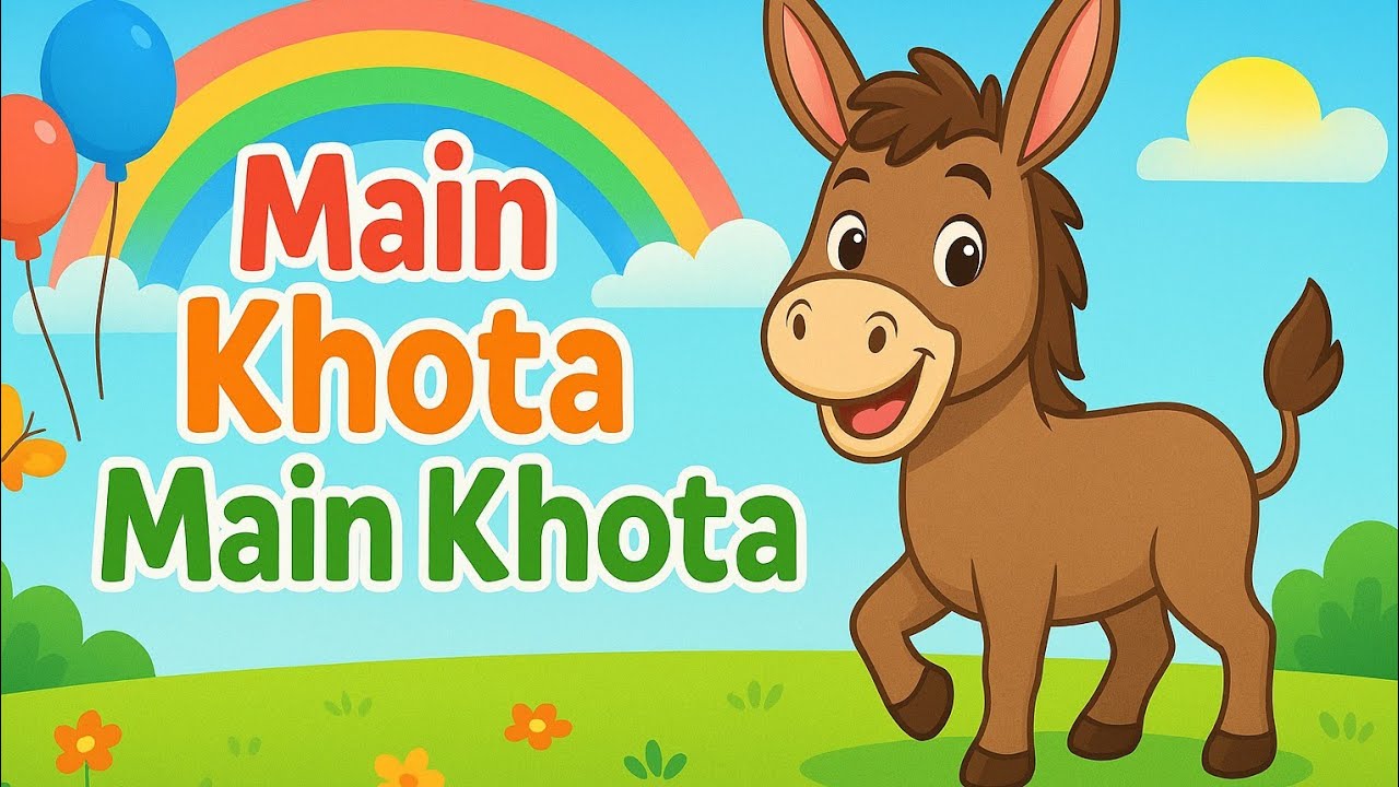 Main Khota Main Khota | Fun Donkey Rhyme for Kids | Animated Urdu Poem ...