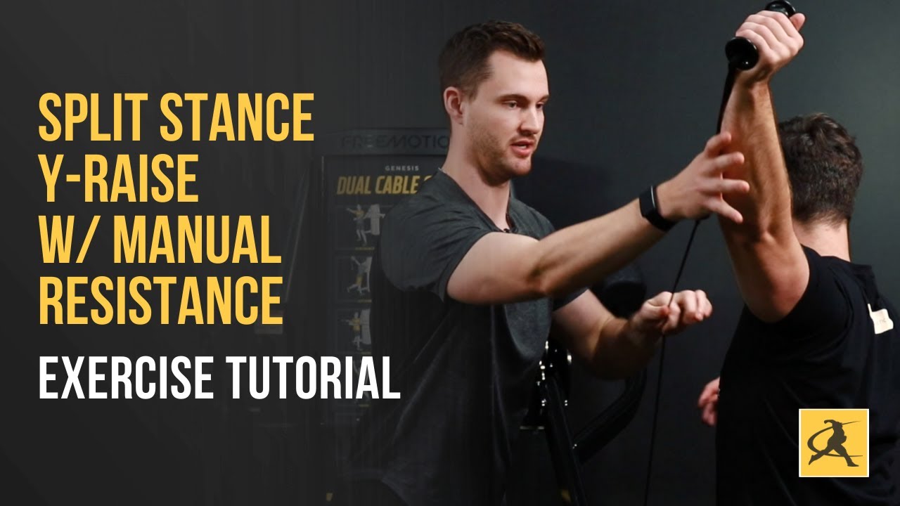 Split Stance Y-Raise W/ Manual Resistance : Exercise Tutorial - YouTube