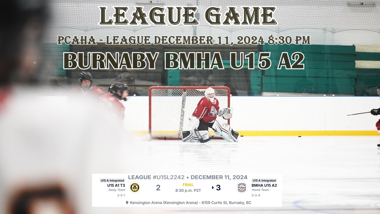 2024 12 11 8:30PM Integrated Game BURNABY MHA U15A2 VS ALDERGROVE U15 ...