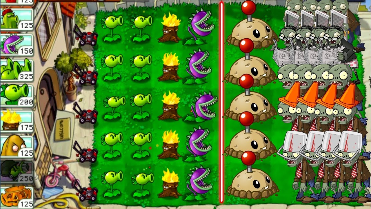 Plants Vs Zombies Epic Hack - Pea shooters Vs Split Pea Vs Torchwood Vs ...