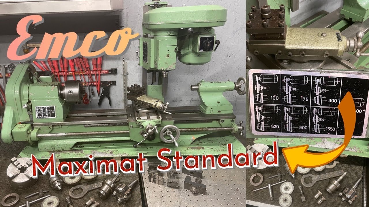 Emco Maximat Standard + Maximat Milling Attachment Lathe Drehmaschine ...