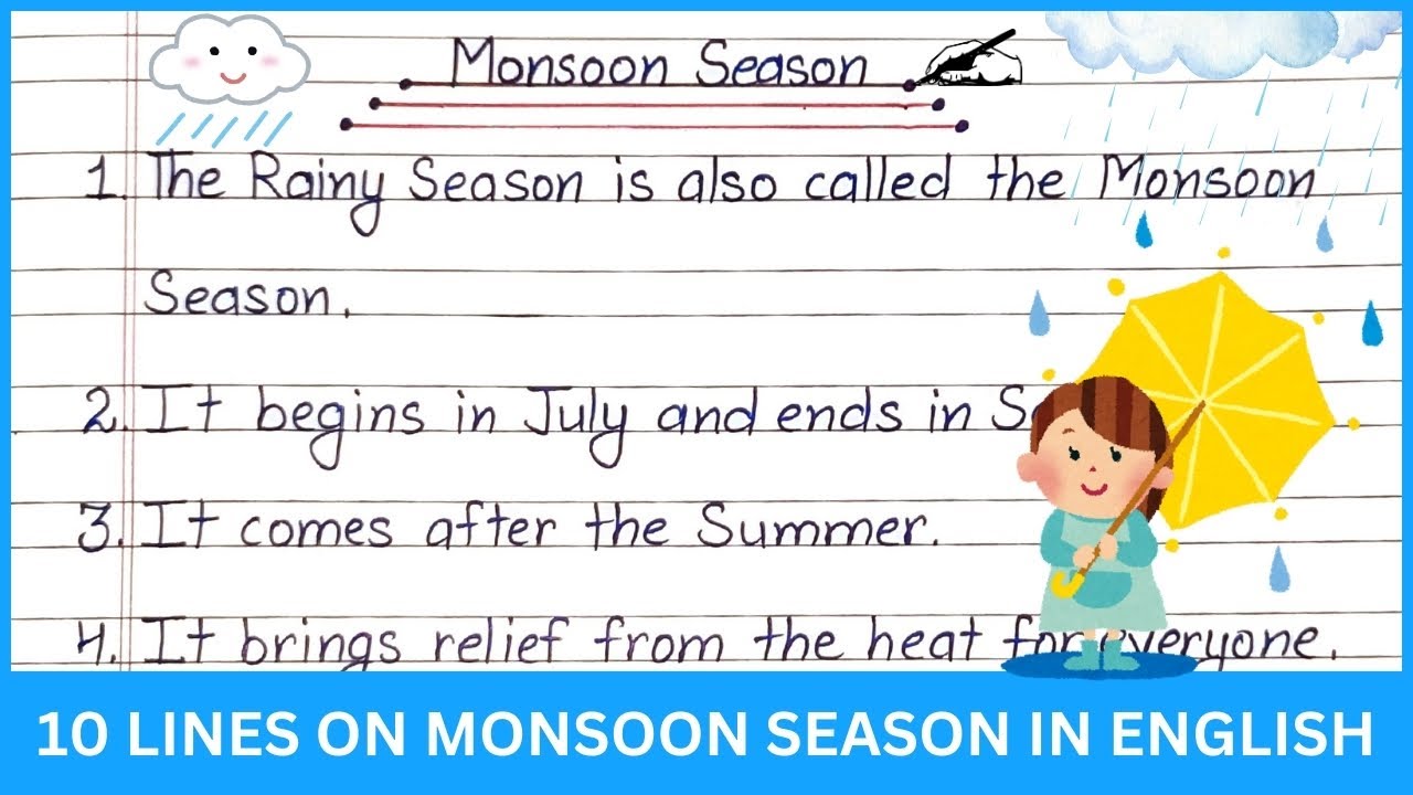 10 lines on monsoon season in english | essay on monsoon season | write ...