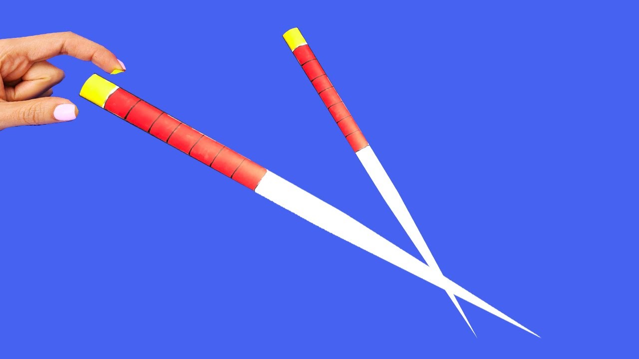 How to make killer bee's swords out of paper - Easy Origami Tutorial ...