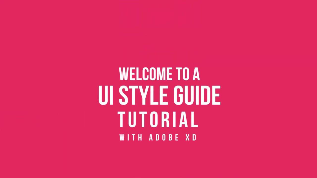 Creating a UI Style Guide with Adobe XD - YouTube