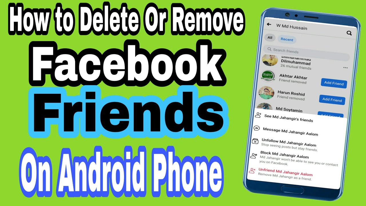 How to Delete Or Remove Facebook Friends On Android Phone#(2020) - YouTube