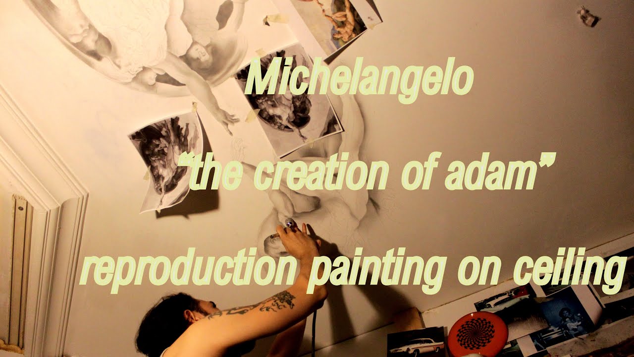 Michelangelo " the creation of adam" mural reproduction- Duvar Resmi ...