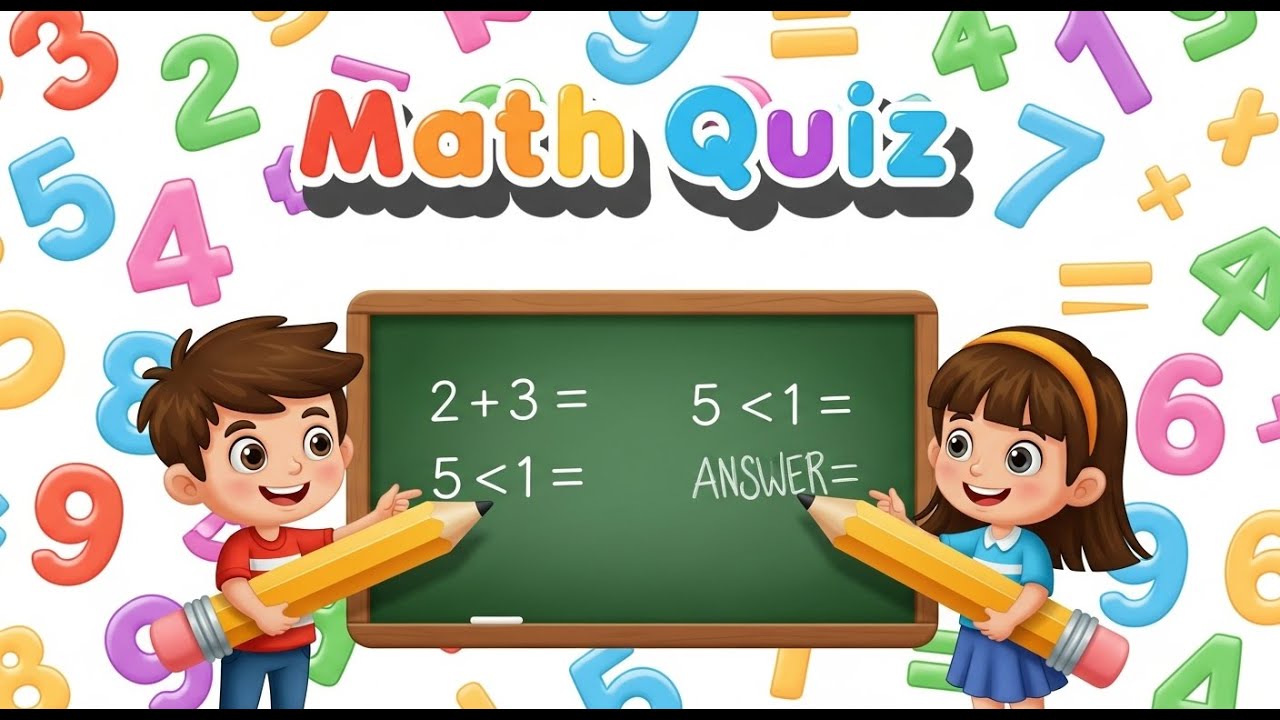 Fun Math Quiz for Kids | Learn Numbers & Solve Easy Questions ...