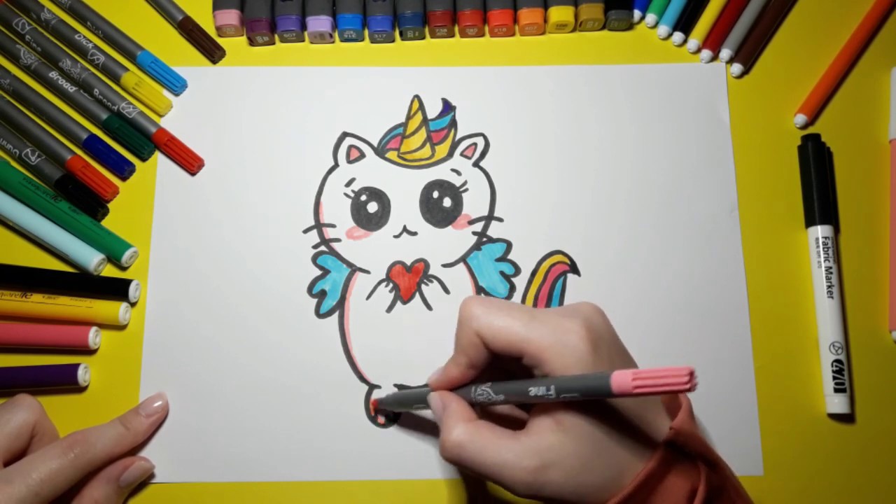 How To Drawing A Unicat | Easy And Kawaii - YouTube