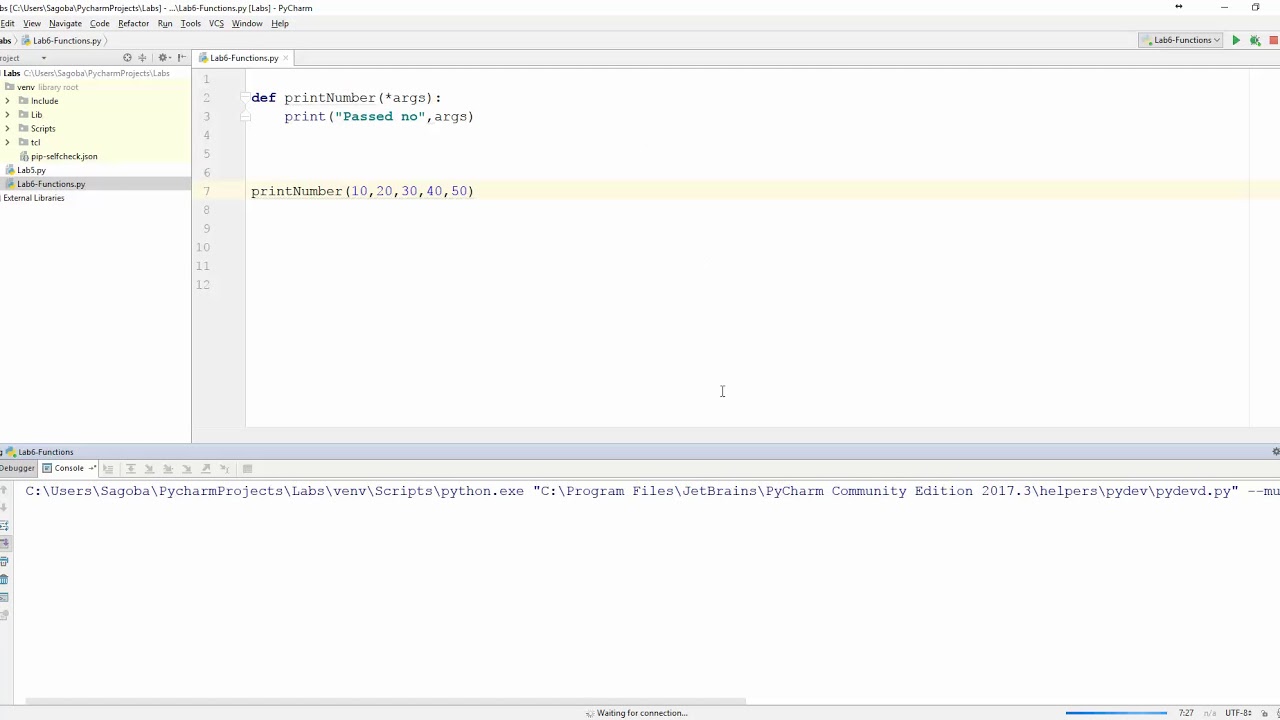 Lab6 Function, default parameters, arbitrary number of argument and named parameter. - YouTube