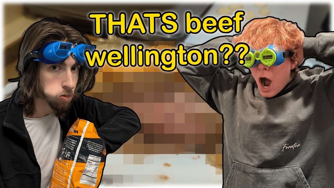 We cooked a BEEF WELLINGTON with UPSIDE DOWN goggles - YouTube