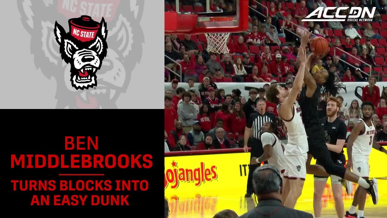 Ben Middlebrooks Turns Blocks Into An Easy NC State Dunk - YouTube